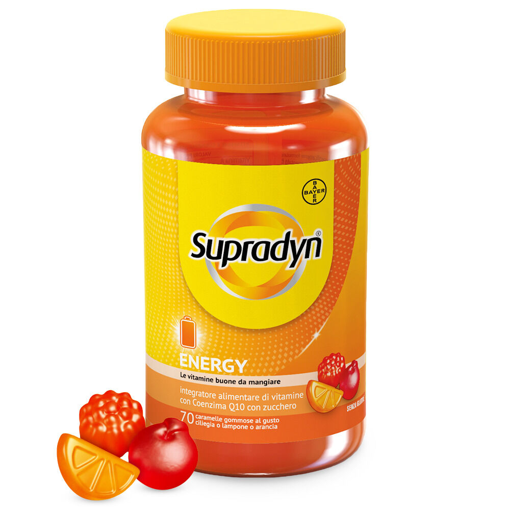 Supradyn Energy Integratore Multivitaminico con Vitamine e Coenzima Q10, 70 Caramelle Gommose ...