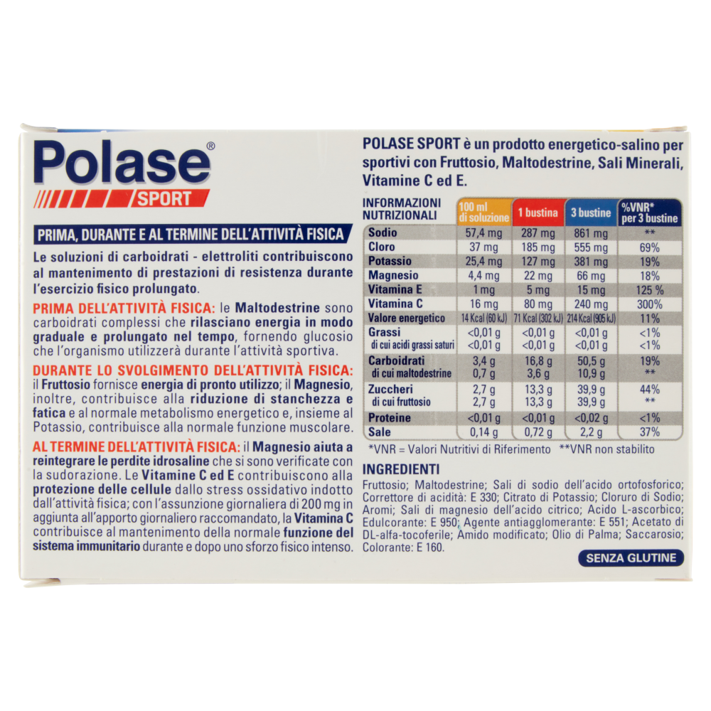 Polase Sport Sali Minerali con Vitamina C Magnesio e Potassio 10 Bustine